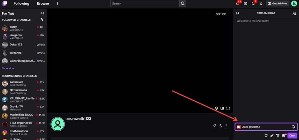 How to Start a Raid on Twitch - Twitch marketing Guides