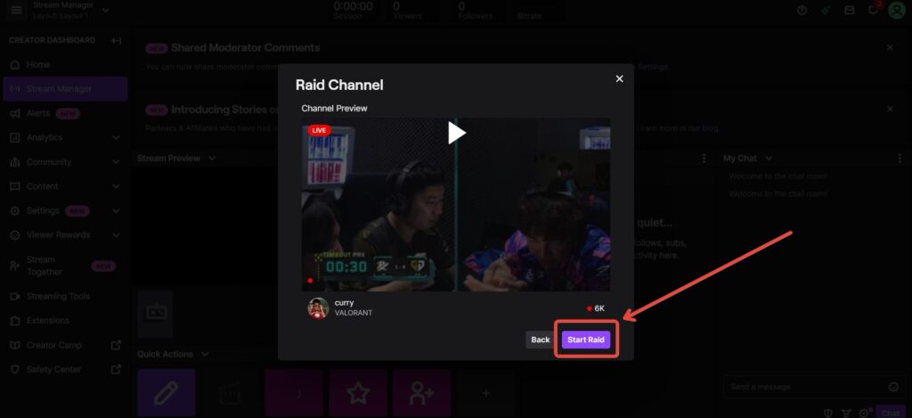 How to Start a Raid on Twitch - Twitch marketing Guides
