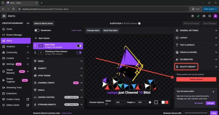 How to set up follower alerts on twitch streams - Twitch marketing Guides