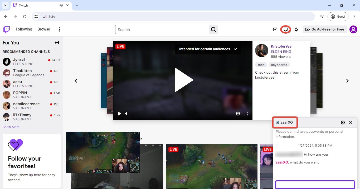 How to use Whisper on twitch for private messages - Twitch marketing Guides